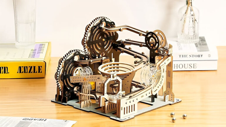 Gear-Powered Electric Marble Run 3D Wooden Puzzle - CraftDIYKit