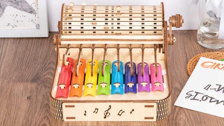 Hand Crank Xylophone Music Box 3D Wooden Puzzle - CraftDIYKit